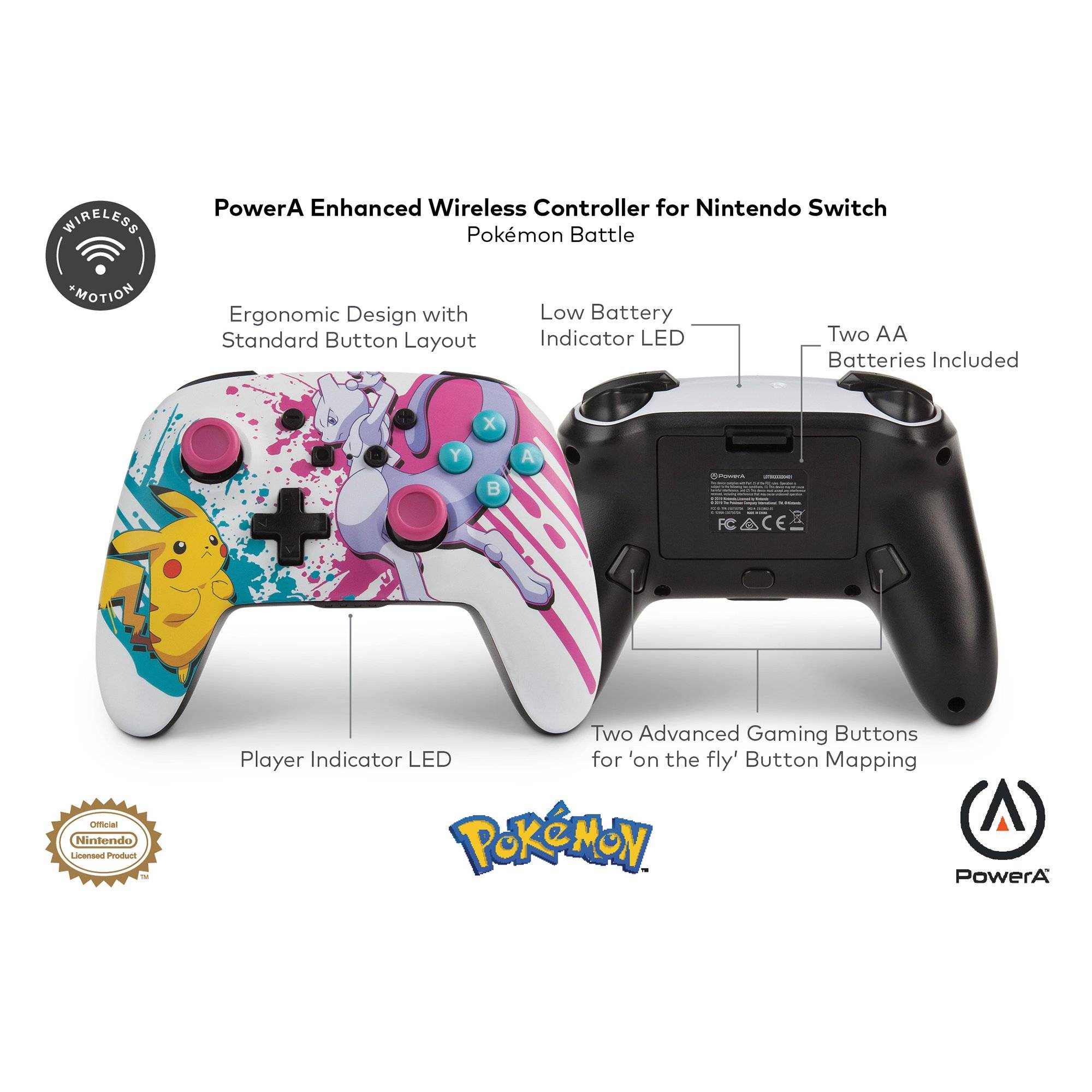 PowerA Enhanced Wireless Controller for Nintendo Switch Pokemon Battle ...