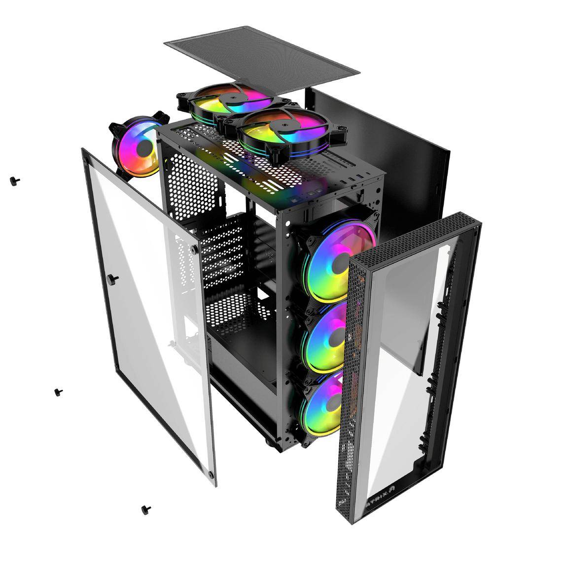 Atrix Tempered Glass Computer Case with RGB - Invastor