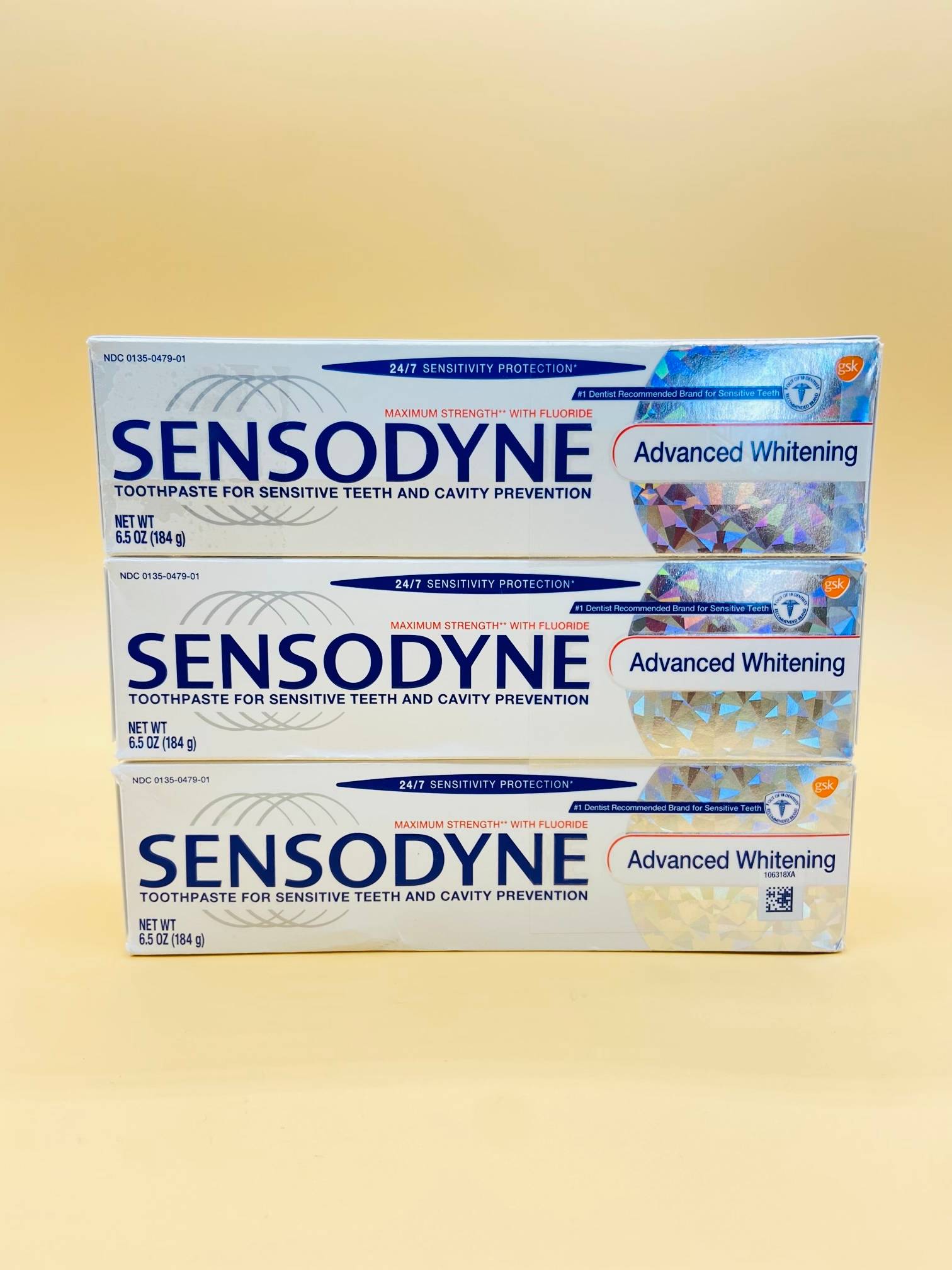 Sensodyne Advanced Whitening Toothpaste 4oz- 3 Pack - Invastor