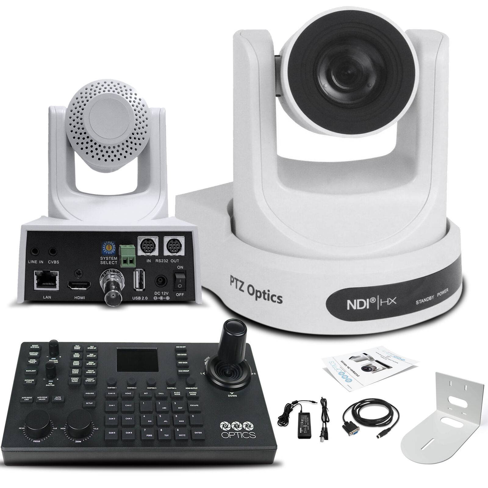 PTZOptics 12X-NDI Camera + SuperJoy Controller Mount And Controller ...