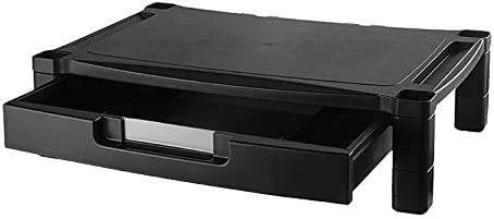 Kantek MS520 Height-Adjustable Wide Two-Level Stand With Drawer - Black ...