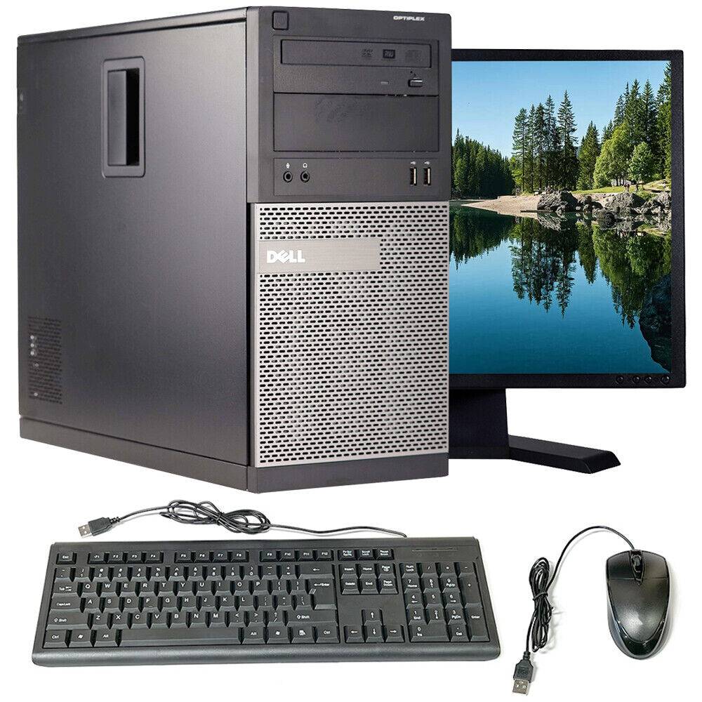 Dell Windows 10 Desktop Computer PC Intel i5 16GB RAM 128GB SSD 19 ...